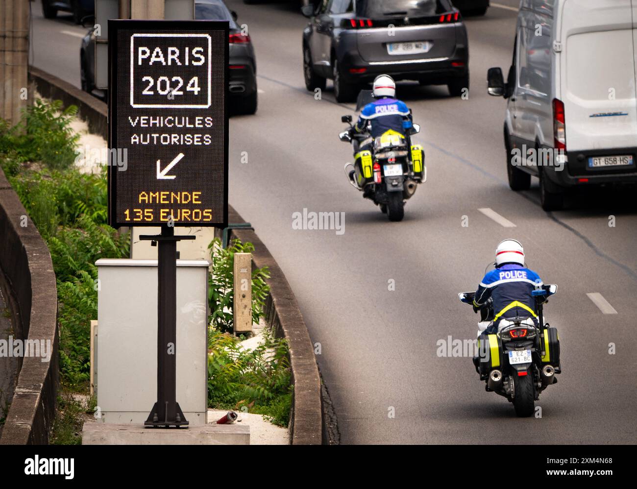 During Paris 2024 Olympics Games, a traffic lane on Paris Ring Road ...
