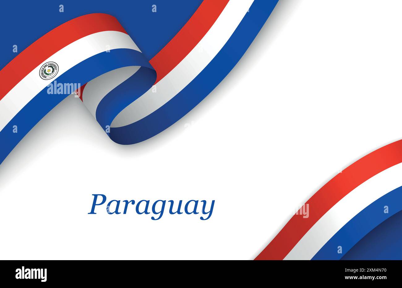 Curved ribbon with fllag of Paraguay on white background with copyspace Stock Vector Image & Art ...