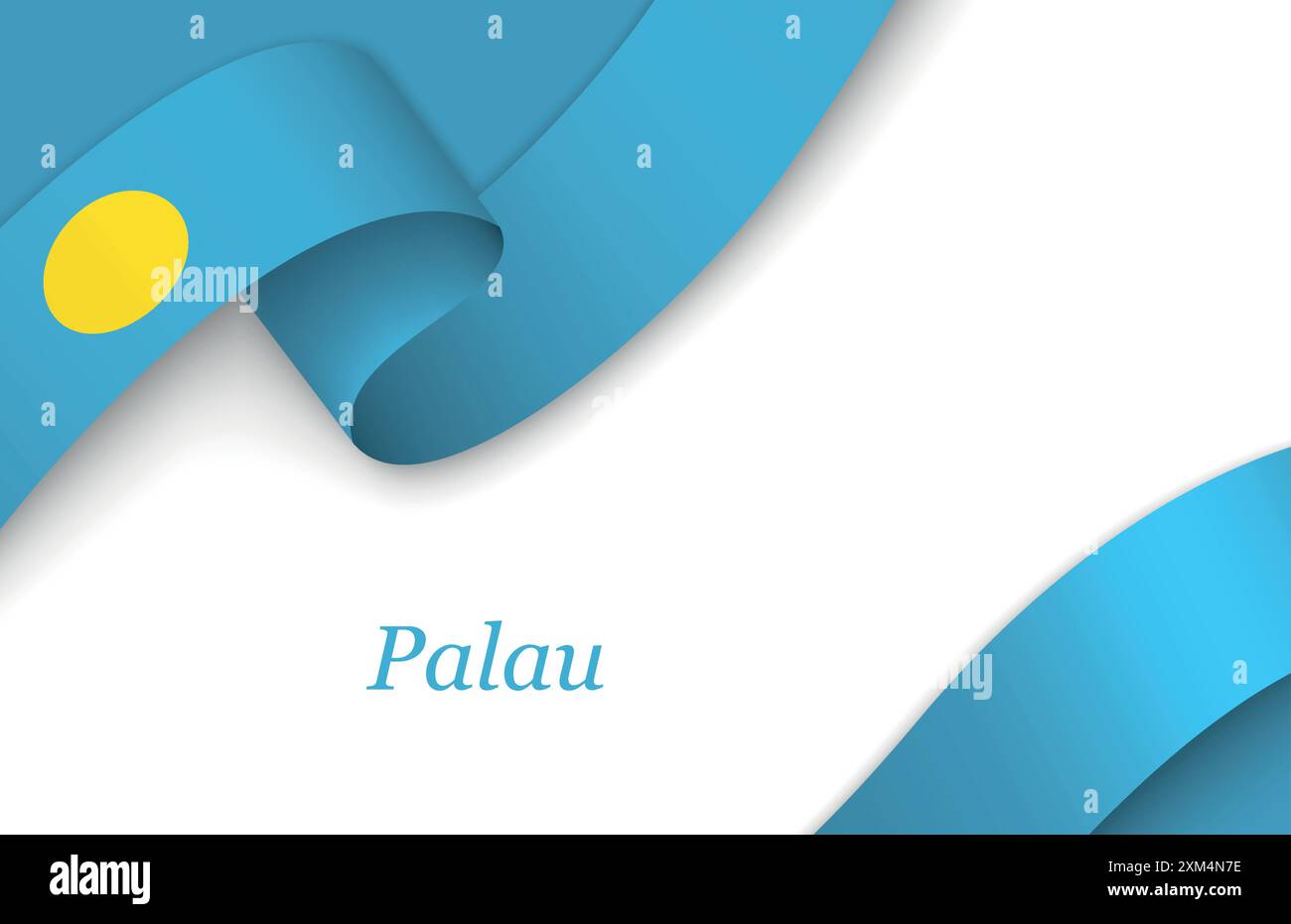 Curved ribbon with fllag of Palau on white background with copyspace Stock Vector Image & Art ...