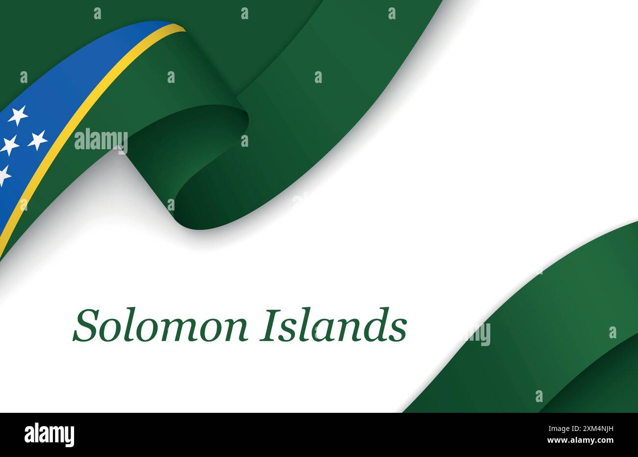 Curved ribbon with fllag of Solomon Islands on white background with copyspace Stock Vector ...