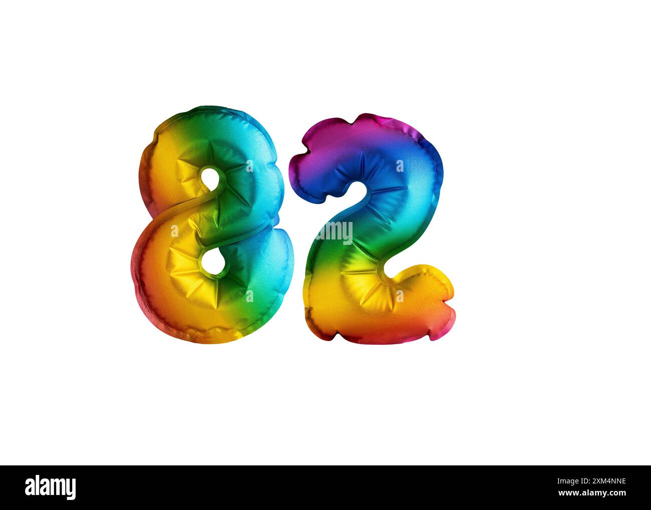 Multicolor balloon number 82 anniversary. Happy birthday ...