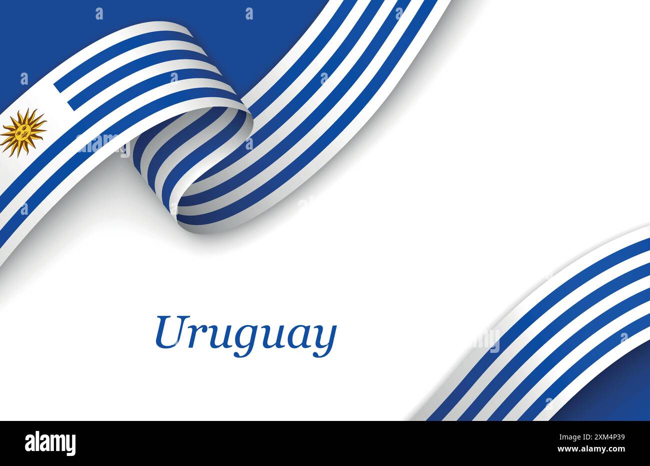 Curved ribbon with fllag of Uruguay on white background with copyspace Stock Vector Image & Art ...