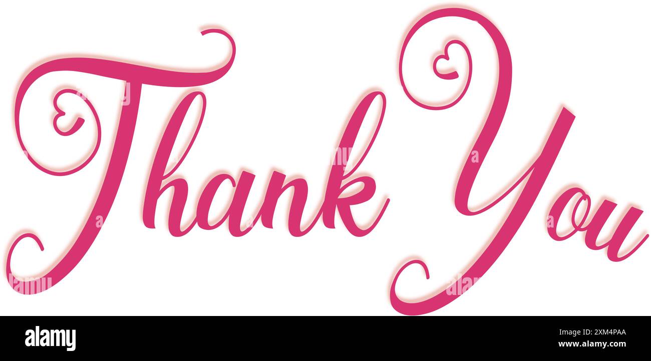 Thank you - word pink color - picture, poster, placard, banner, postcard, card. tag, sticker ...