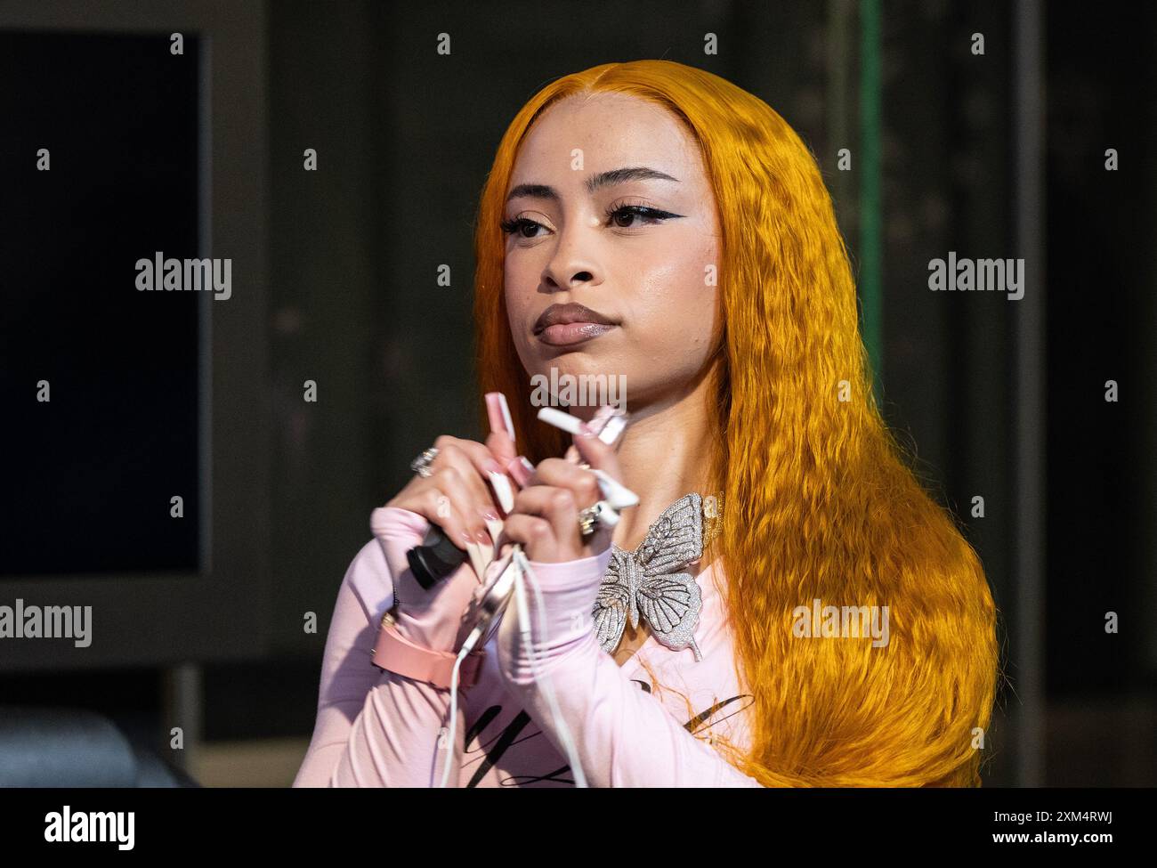 New York, United States. 25th July, 2024. Ice Spice visits the Empire ...