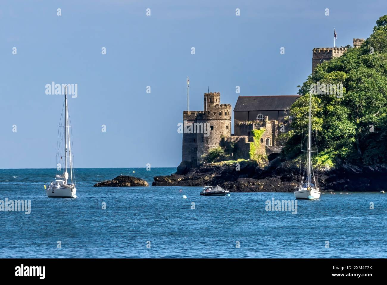 Colorful Castle Sailboats Dartmouth Devon England. Castle originally ...
