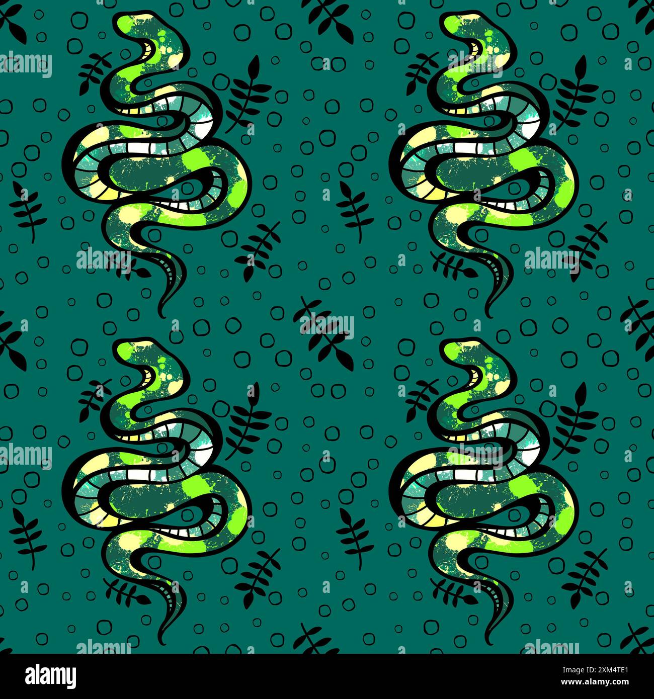 Summer cartoon animals seamless snake pattern for wrapping paper and ...