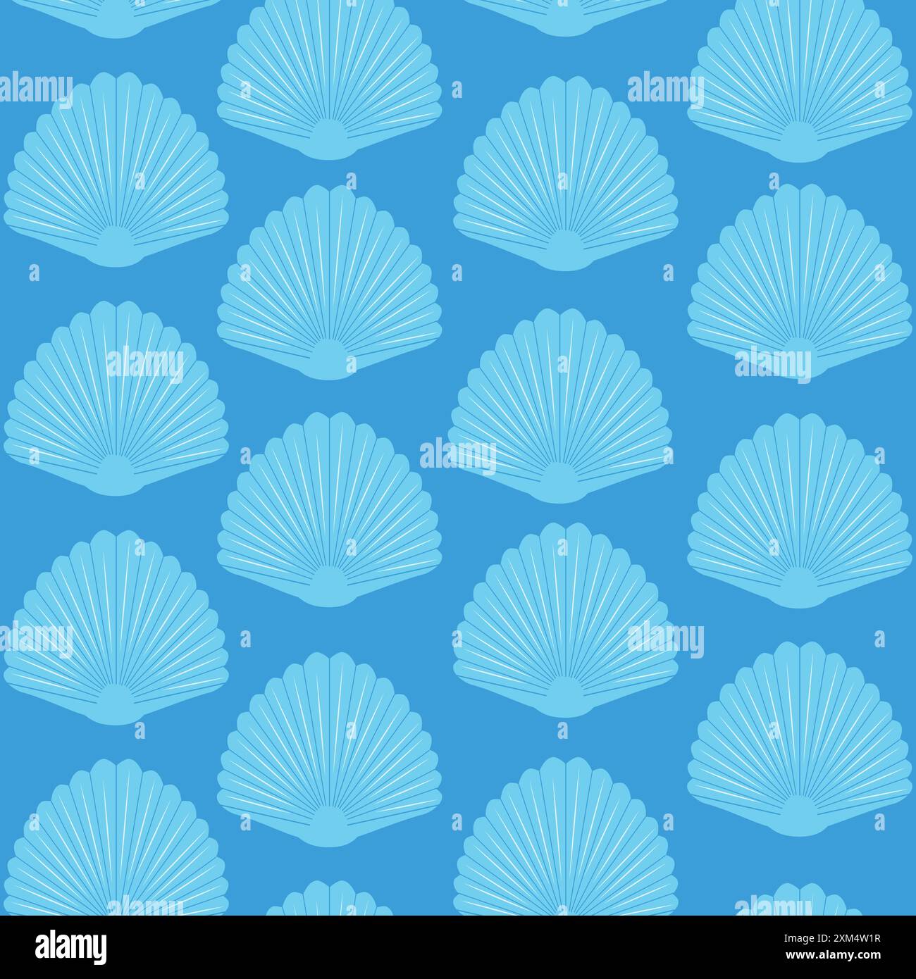 Beautiful Blue seashells seamless pattern on dark background. For ...