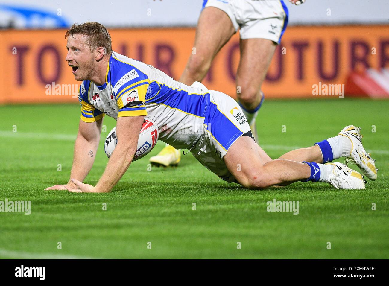 Huddersfield, England - 25th July 2024 - Lachlan Miller (1) of Leeds ...