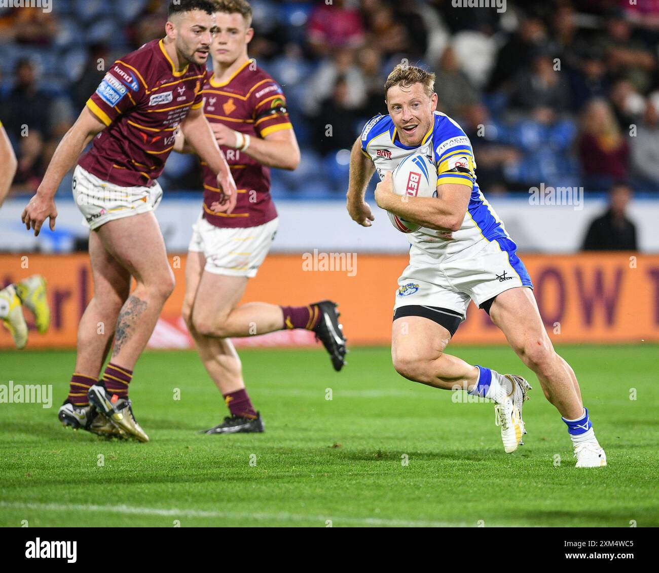 Huddersfield, England - 25th July 2024 - Lachlan Miller (1) of Leeds ...