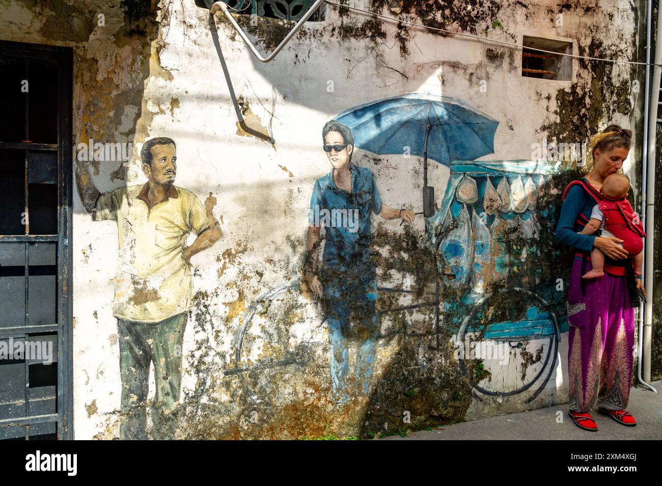 February 24 2023- George Town -Penang-Malaysia One of the famous murals on the walls of the old ...