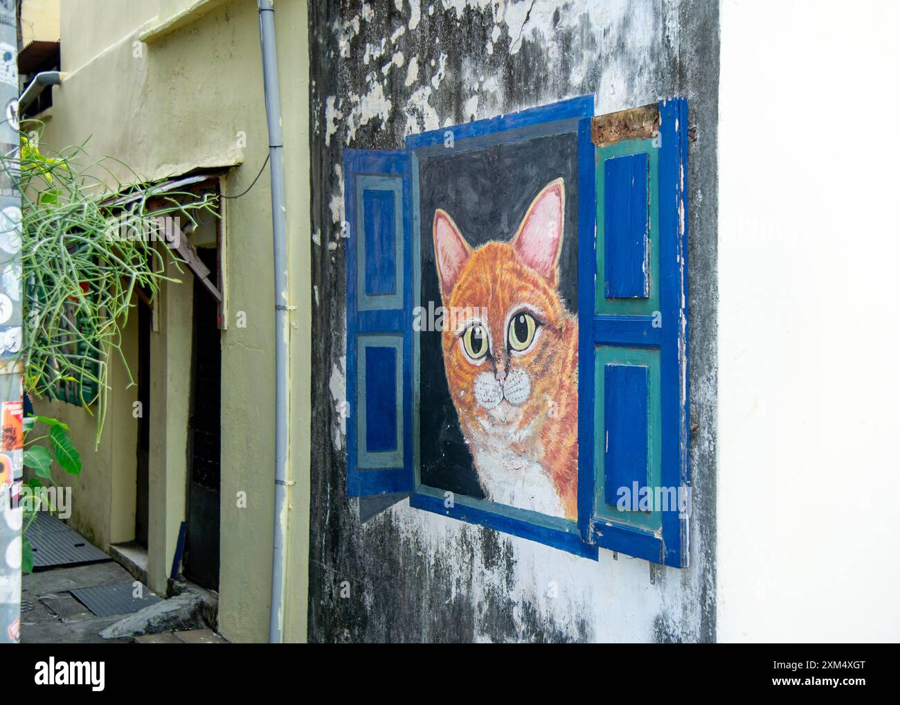 February 24 2023- George Town -Penang-Malaysia One of the famous murals on the walls of the old ...