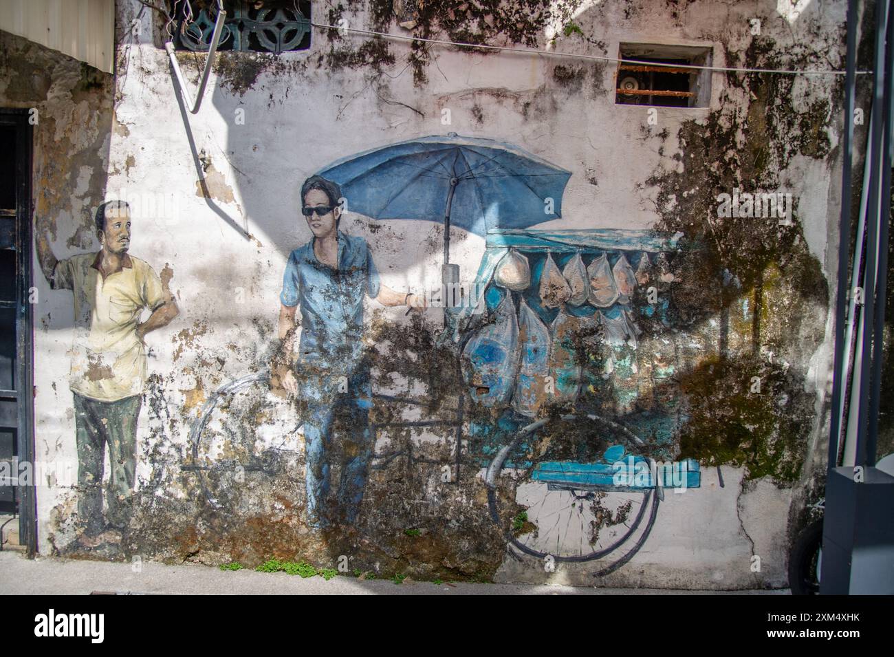 February 24 2023- George Town -Penang-Malaysia One of the famous murals on the walls of the old ...