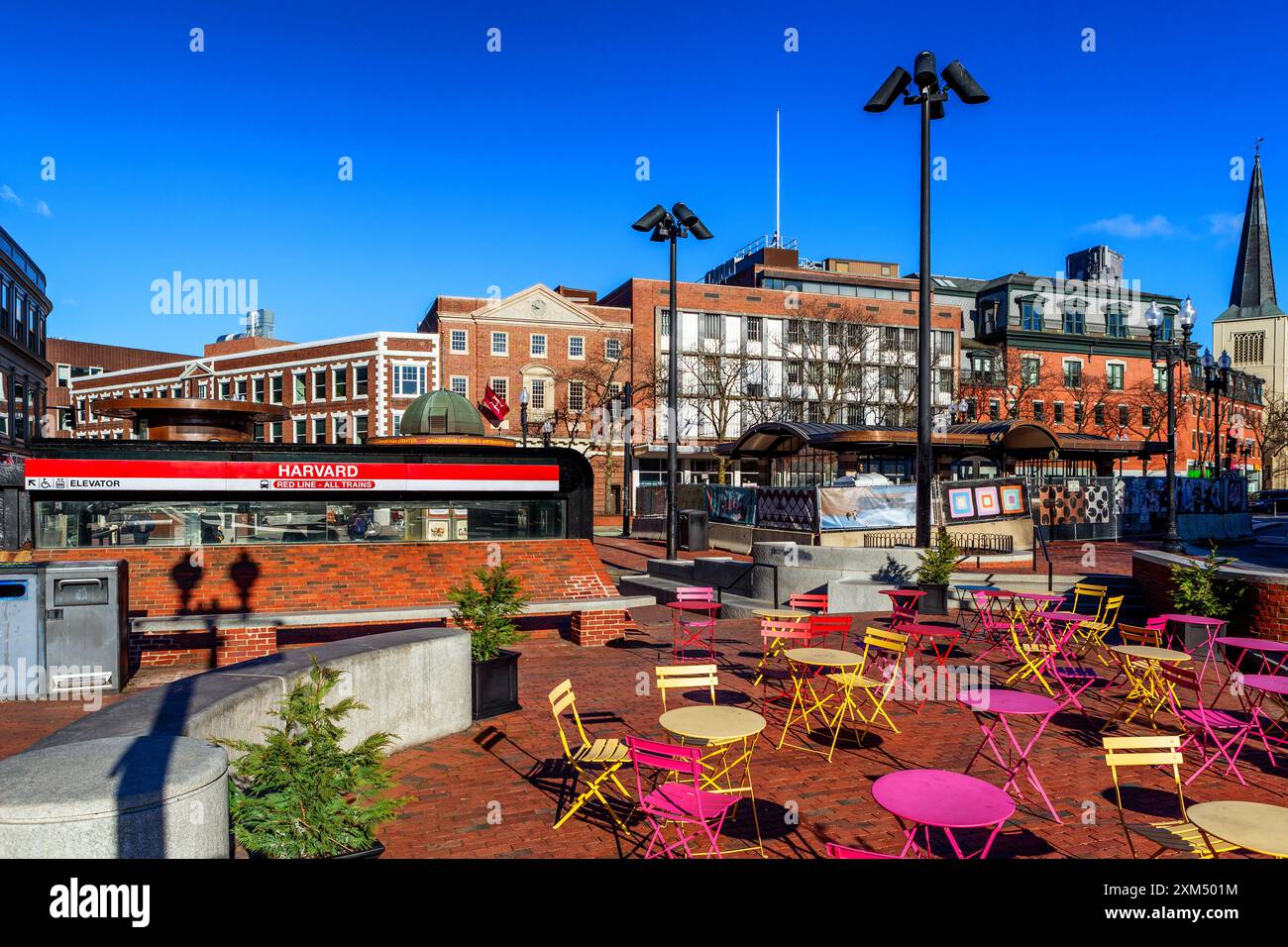 Cambridge, Massachusetts, USA - March 19, 2024: View of Harvard Square ...