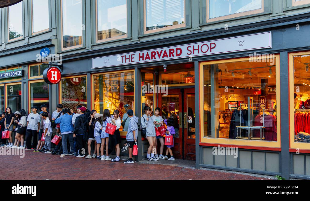 Cambridge, Massachusetts, USA - June 28, 2024: Asian student visitors ...