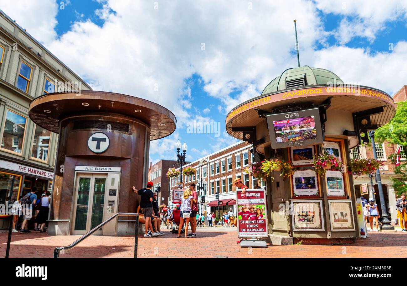 Cambridge, Massachusetts, USA - August 11, 2023: The very center of ...