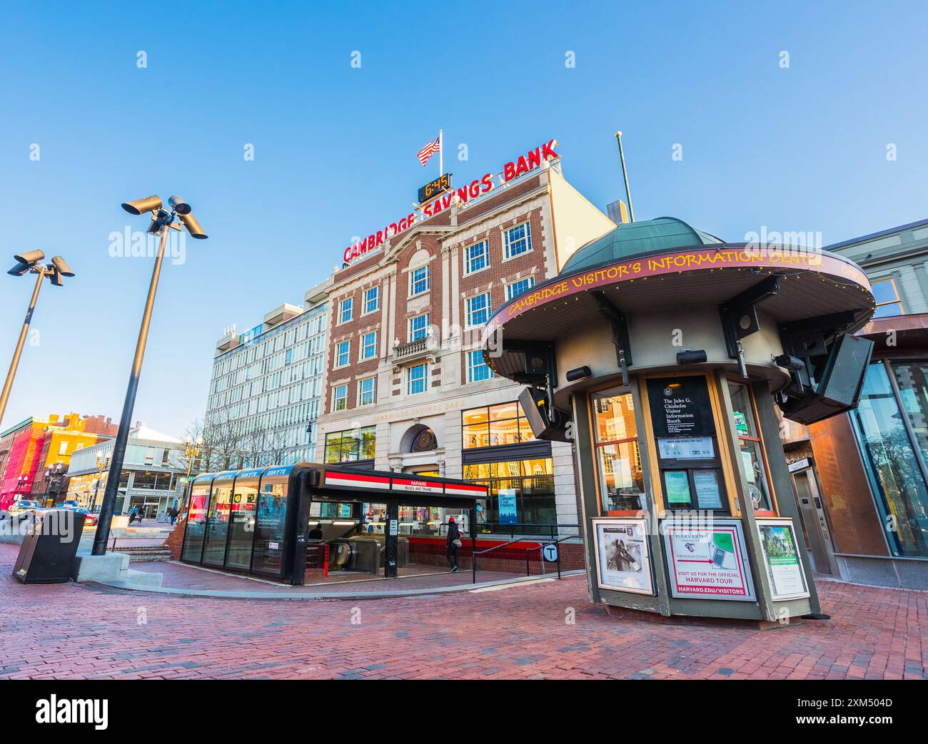 Cambridge, Massachusetts, USA - April 27, 2021: View of Harvard Square ...