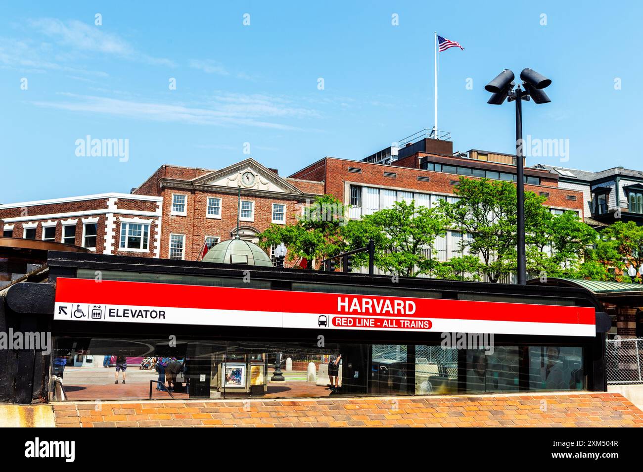 Cambridge, Massachusetts, USA - May 26, 2021: Sign for Harvard Square ...