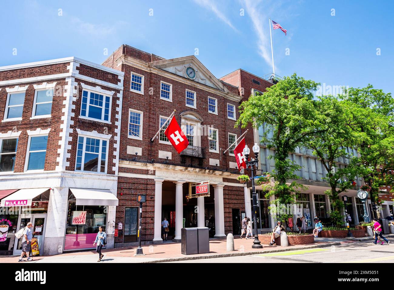 Cambridge, Massachusetts, USA - June 5, 2021: View of Harvard Square ...