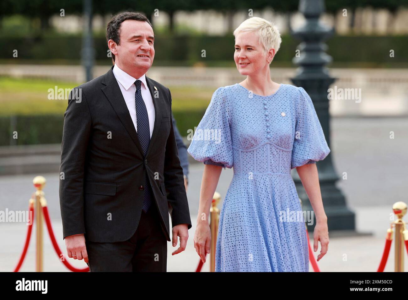 Kosovo's Prime Minister of Albin Kurti and wife Rita Augestad Knudsen ...