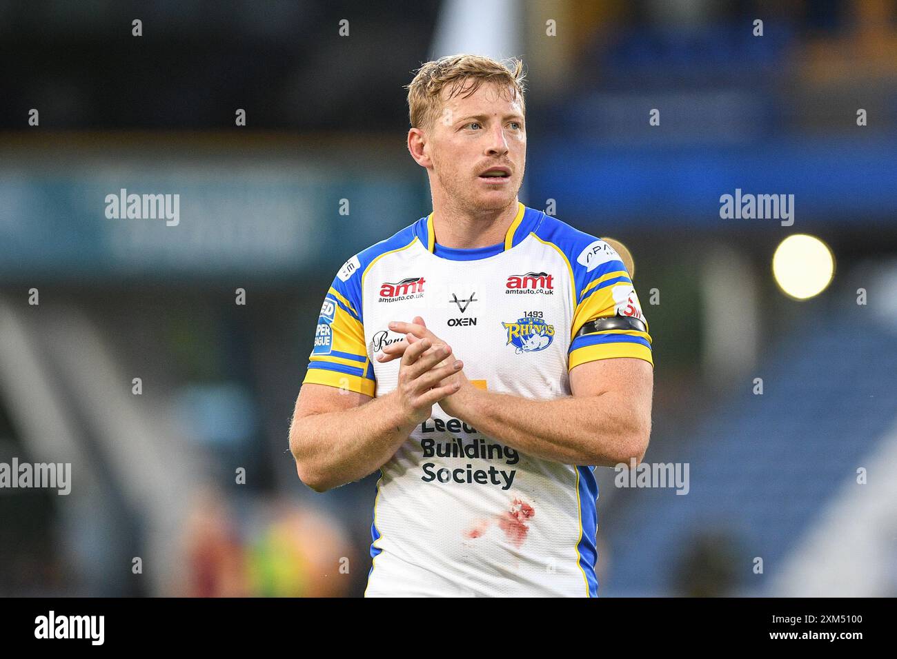Huddersfield, England - 25th July 2024 - Lachlan Miller (1) of Leeds Rhinos. Rugby League ...