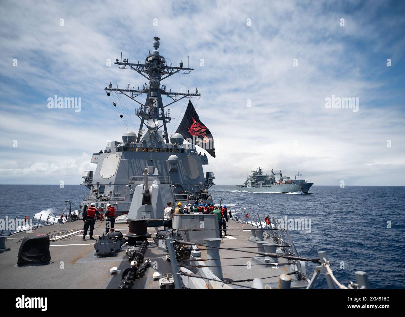 Arleigh Burke-class guided-missile destroyer USS Sterett (DDG 104) and ...