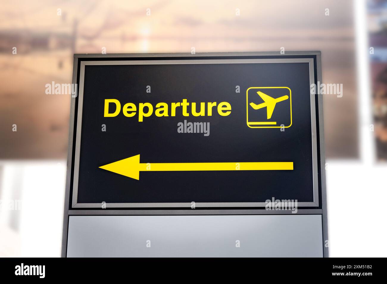 Flight sign departure board in international airport Stock Photo - Alamy