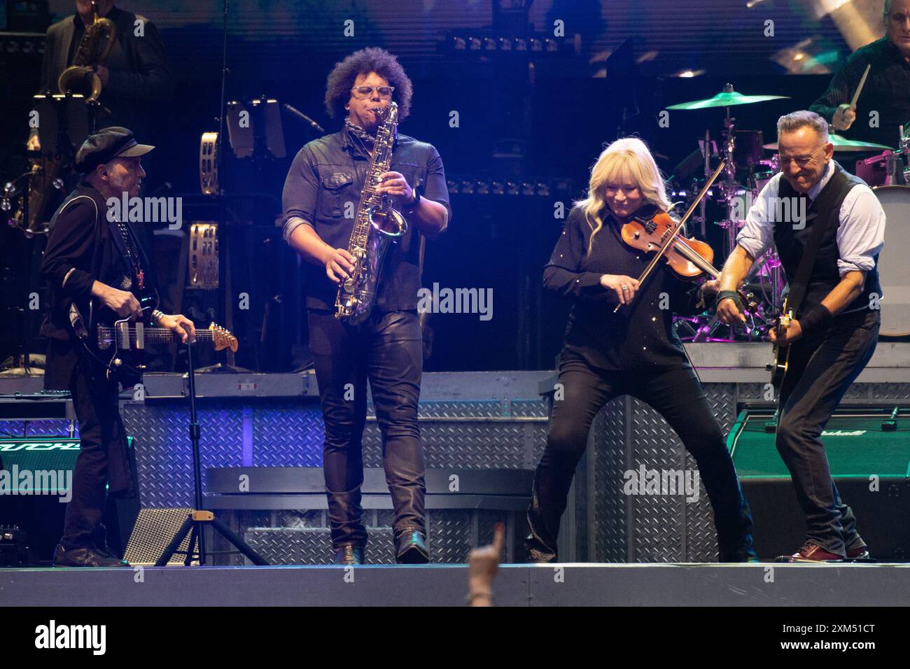 London, UK. 25 Jul 2024. Bruce Springsteen (R) with (L-R) guitarist ...