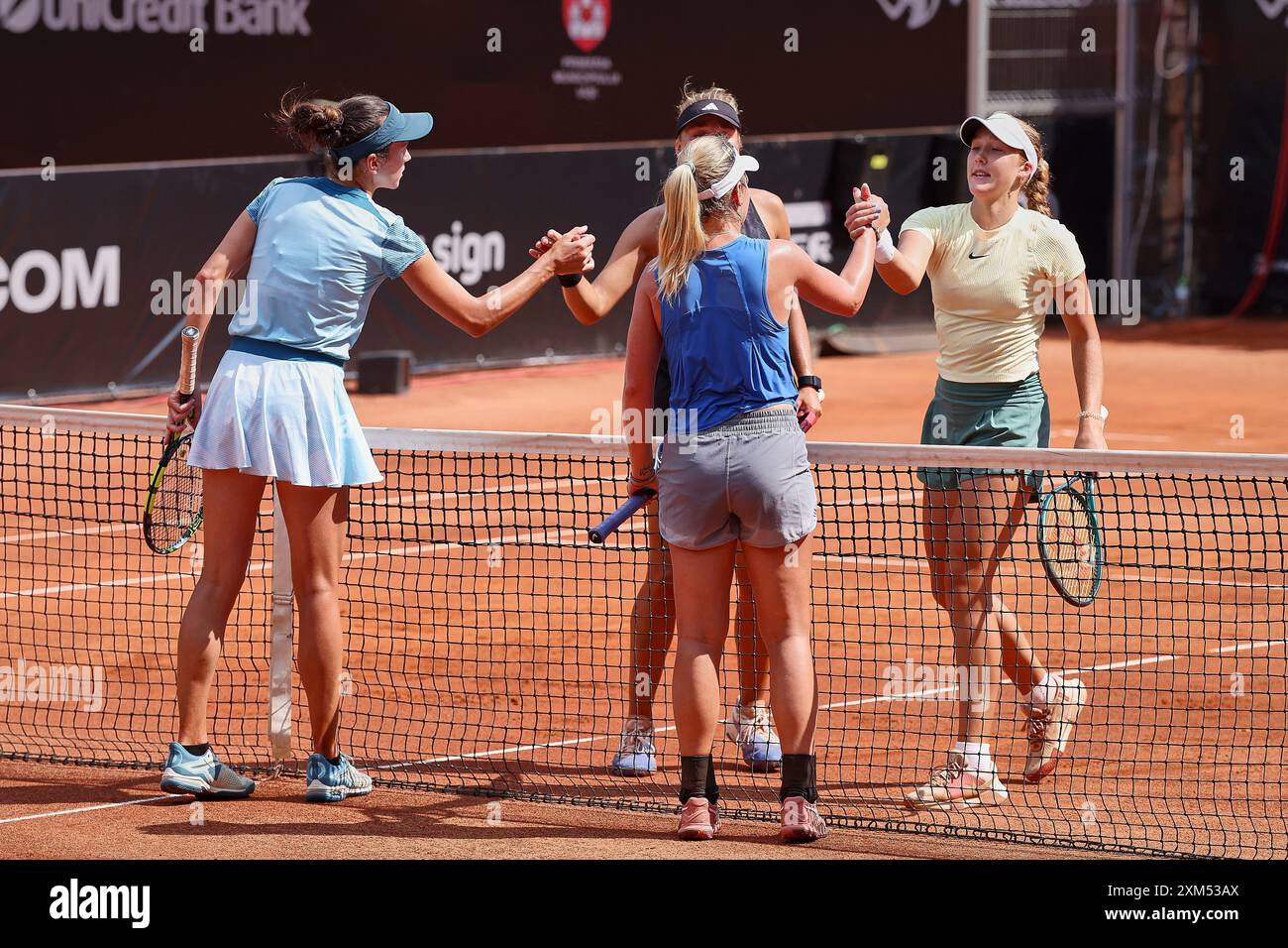 Iasi, Iasi, Romania. 25th July, 2024. Anna Danilina (KAZ), Irina Khromacheva, Sofya Lansere ...