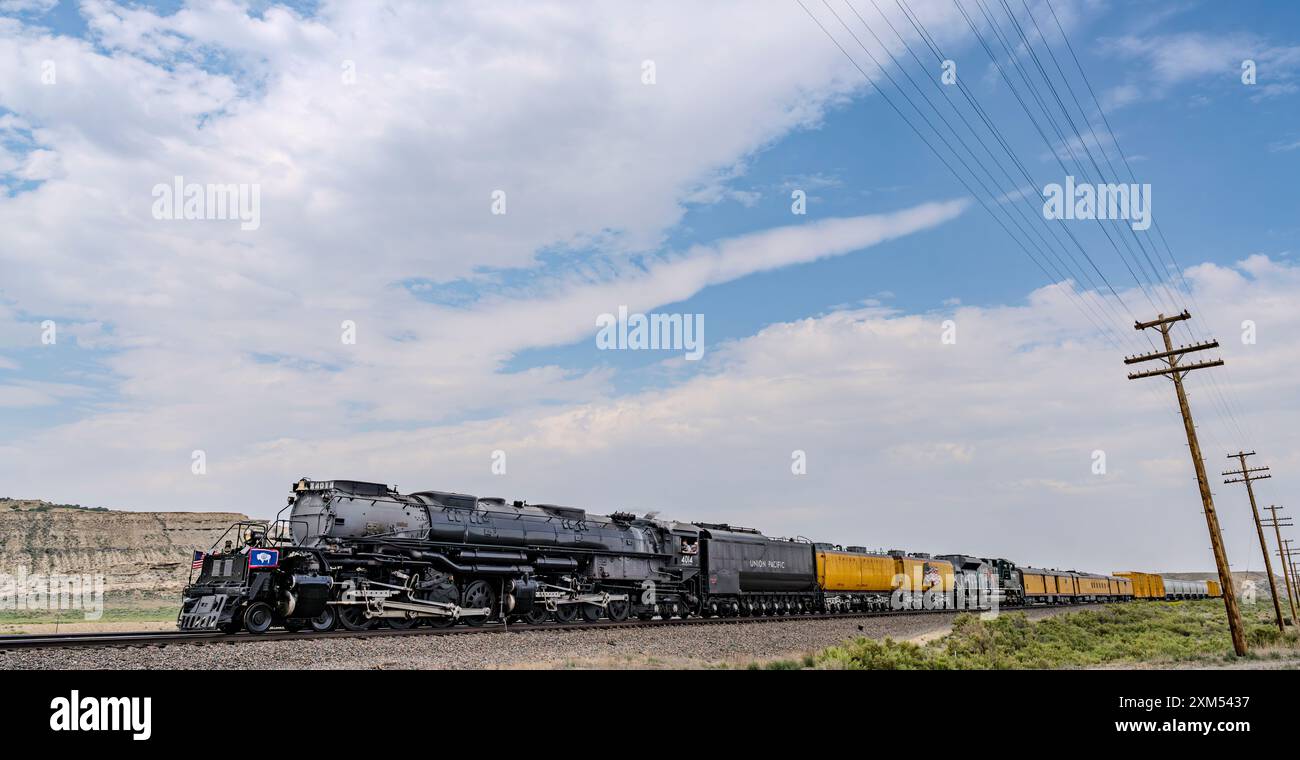 Union Pacific Big Boy steam engine 4014 operating west of Wamsutter Wyoming Stock Photo - Alamy