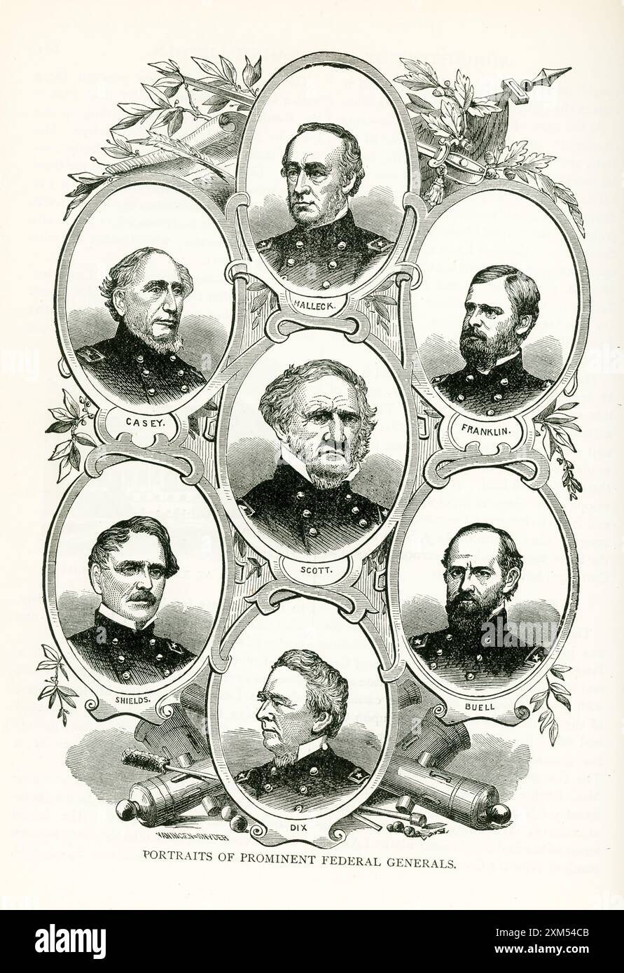 This late 1800s illustrations shows the portraits of several well-known ...