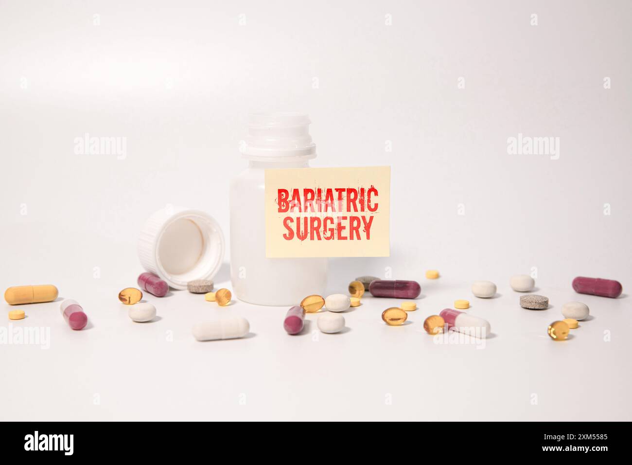 Grey stethoscope and paper plate with a sheet of white paper with text ...