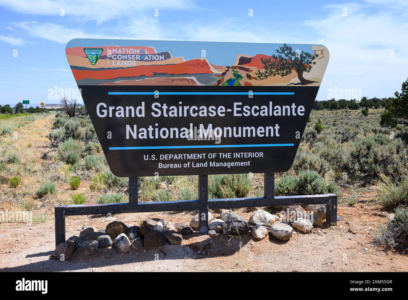 Boulder, UT, USA - June 18, 2024; Sign for Grand Staircase Escalante ...