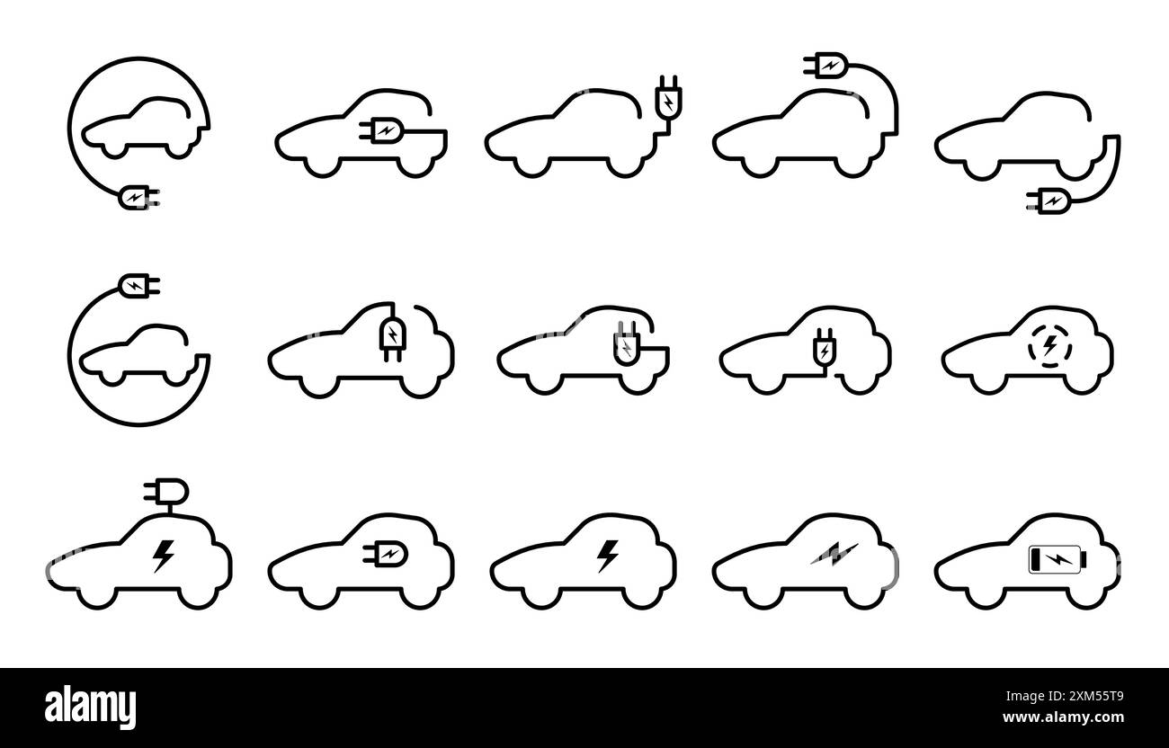 Electric car icon and symbol on pack. Vector illustration Stock Vector ...