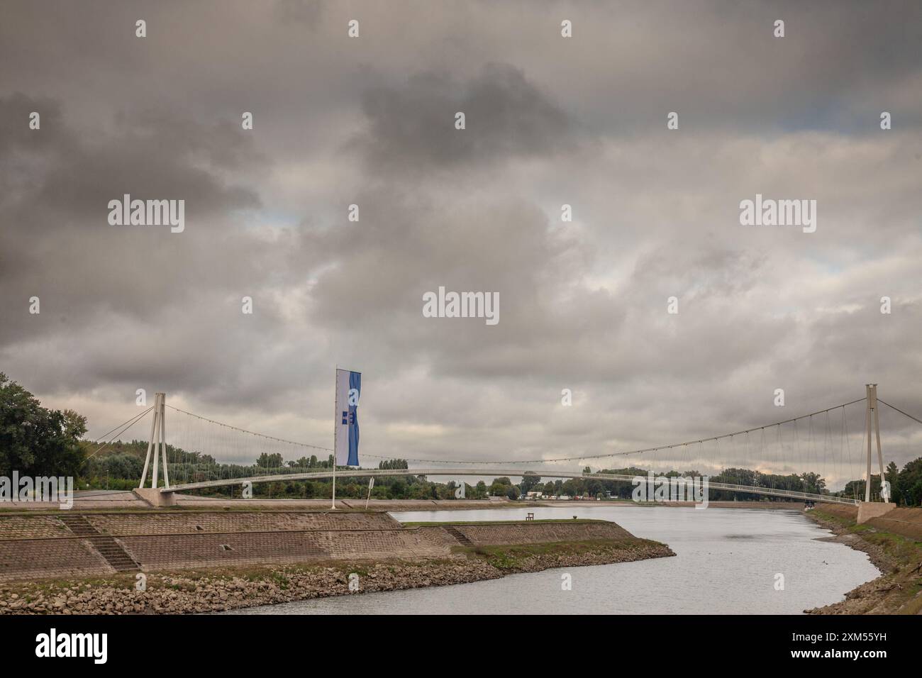 Picture of the pedestrian bridge of Osijek, croatia, on a cloudy ...