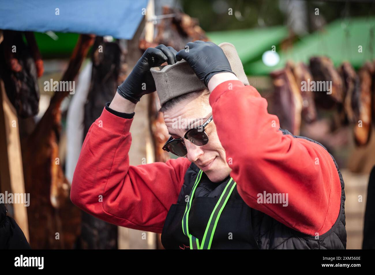 Picture of a woman wearing a sajkaca. The šajkača is the Serbian ...