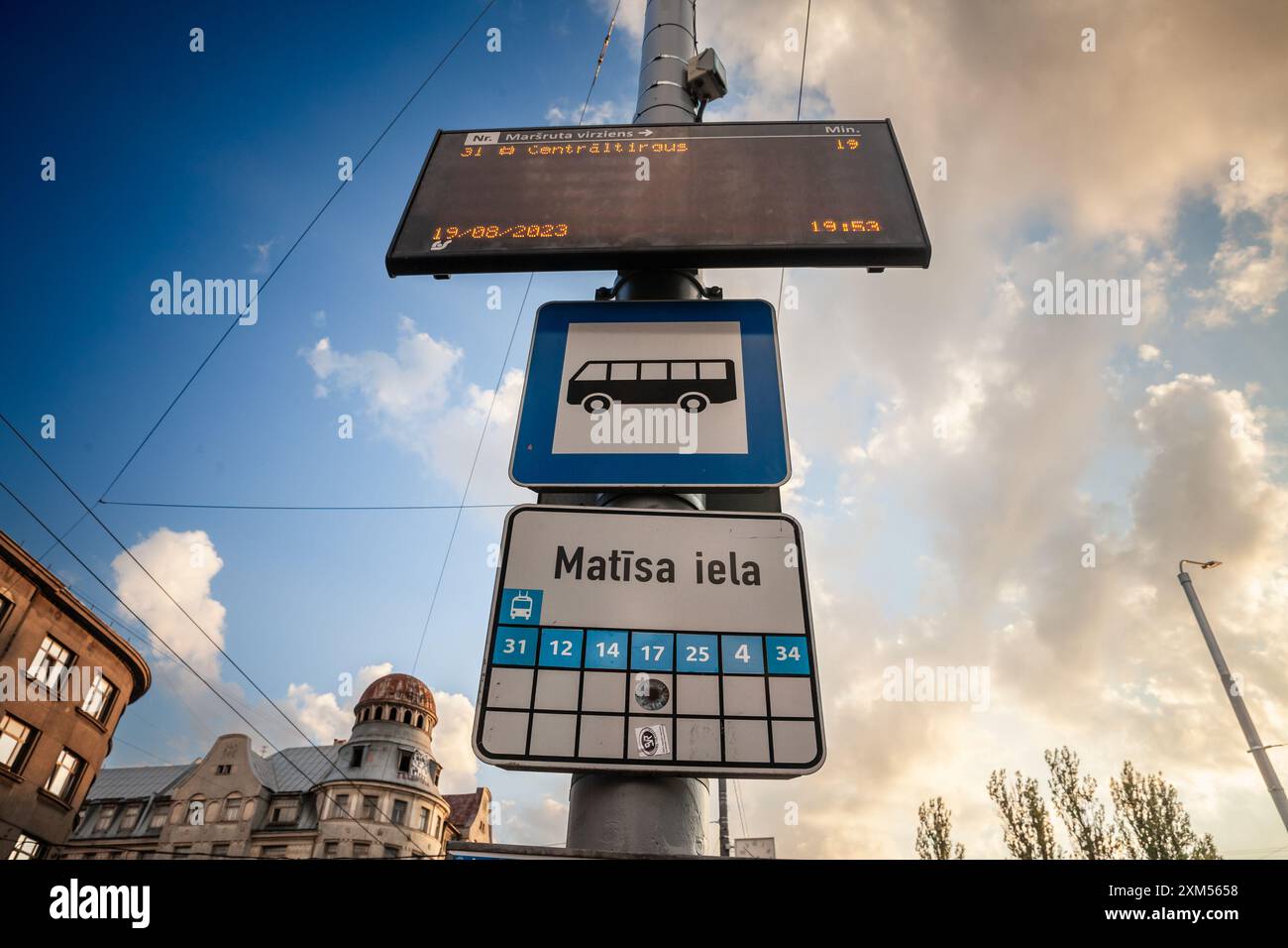 Picture of the matisa iela bus stop in the riga bus system. The Riga ...