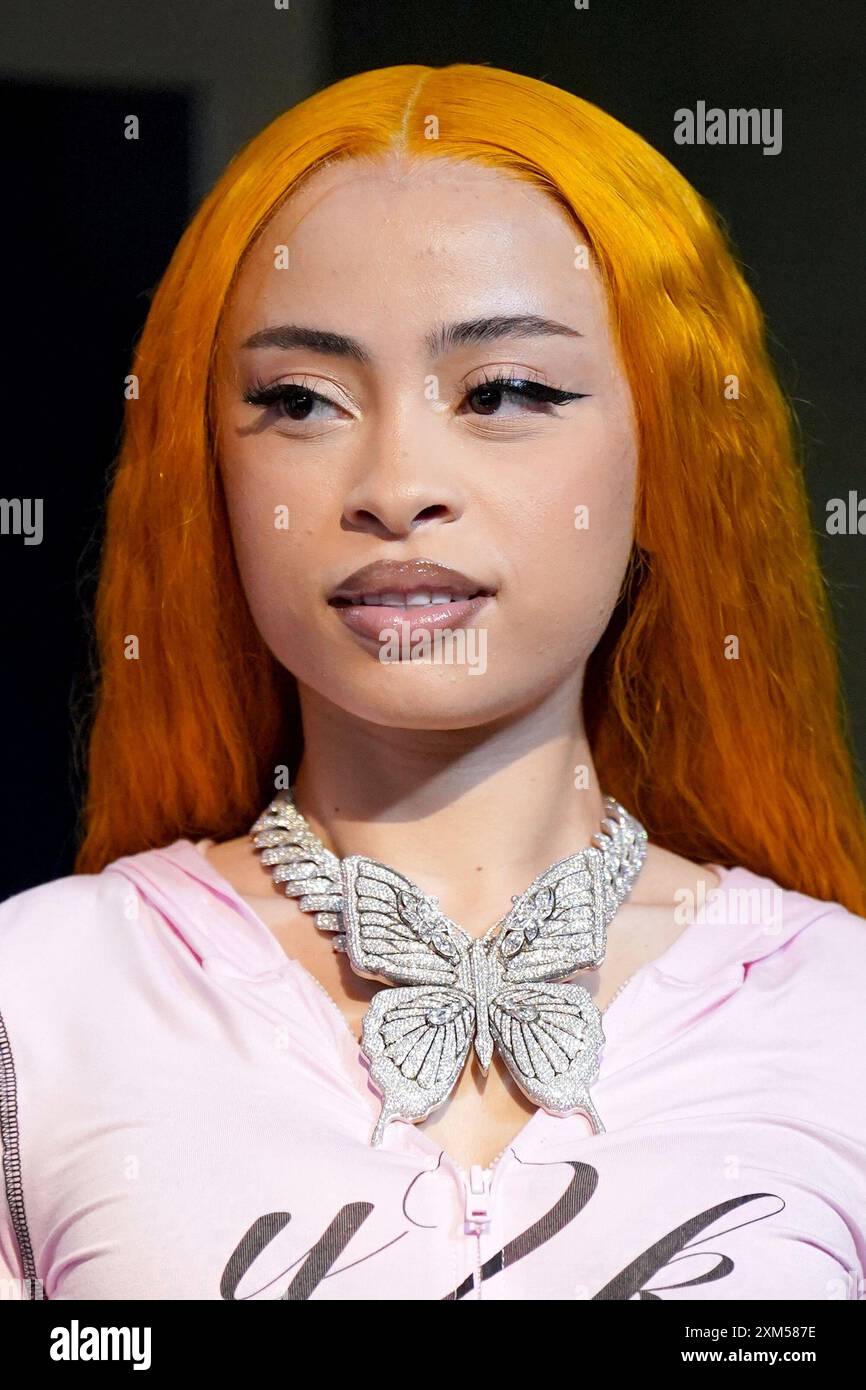 Ice Spice at a public appearance for Ice Spice Lights Empire State ...