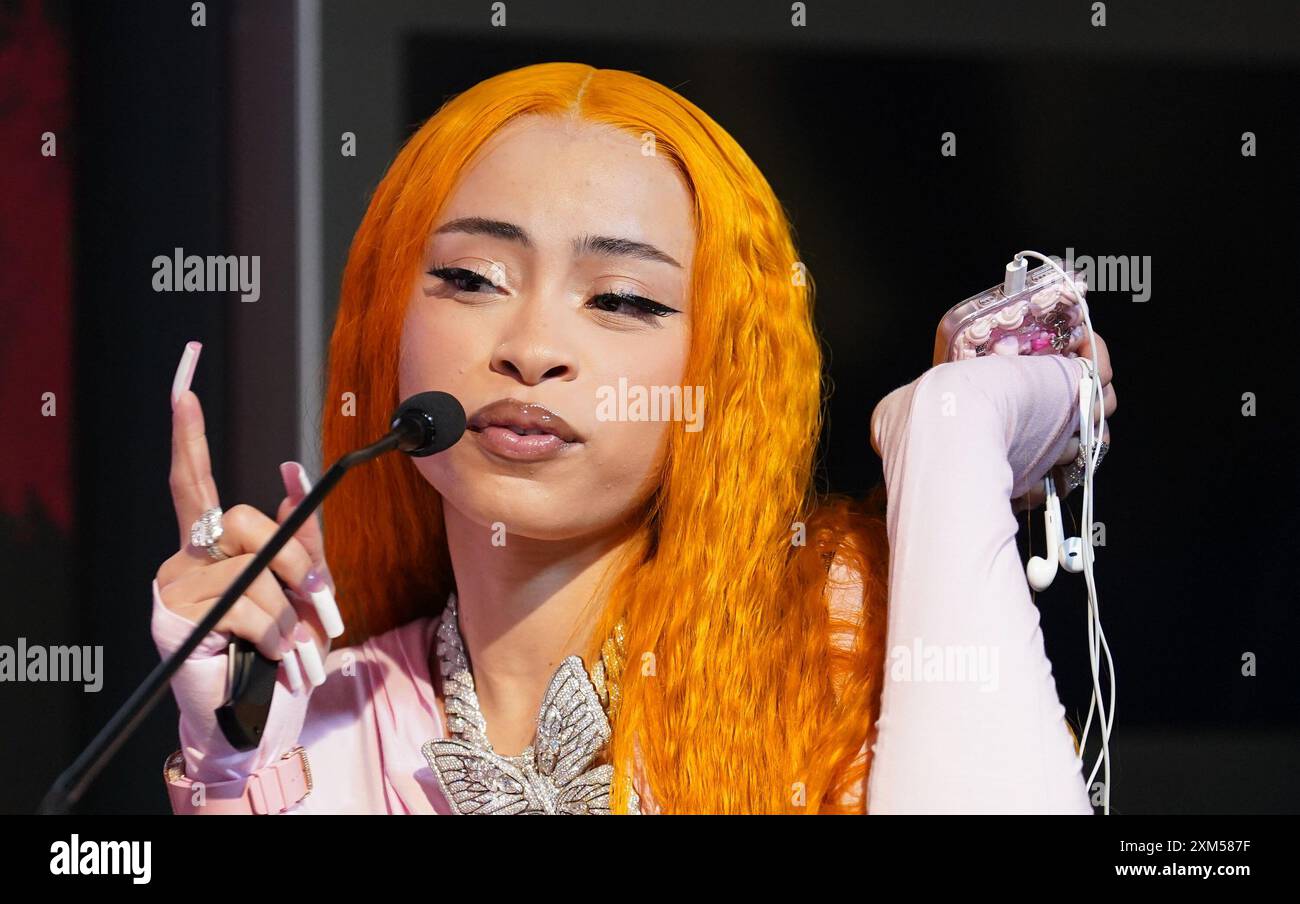 Ice Spice at a public appearance for Ice Spice Lights Empire State ...