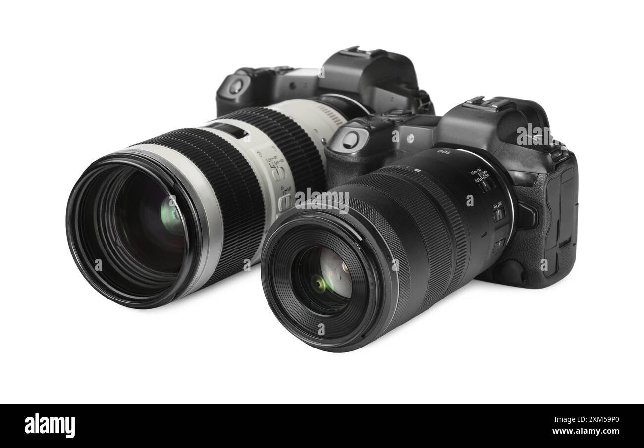 Two digital cameras isolated hi-res stock photography and images - Alamy