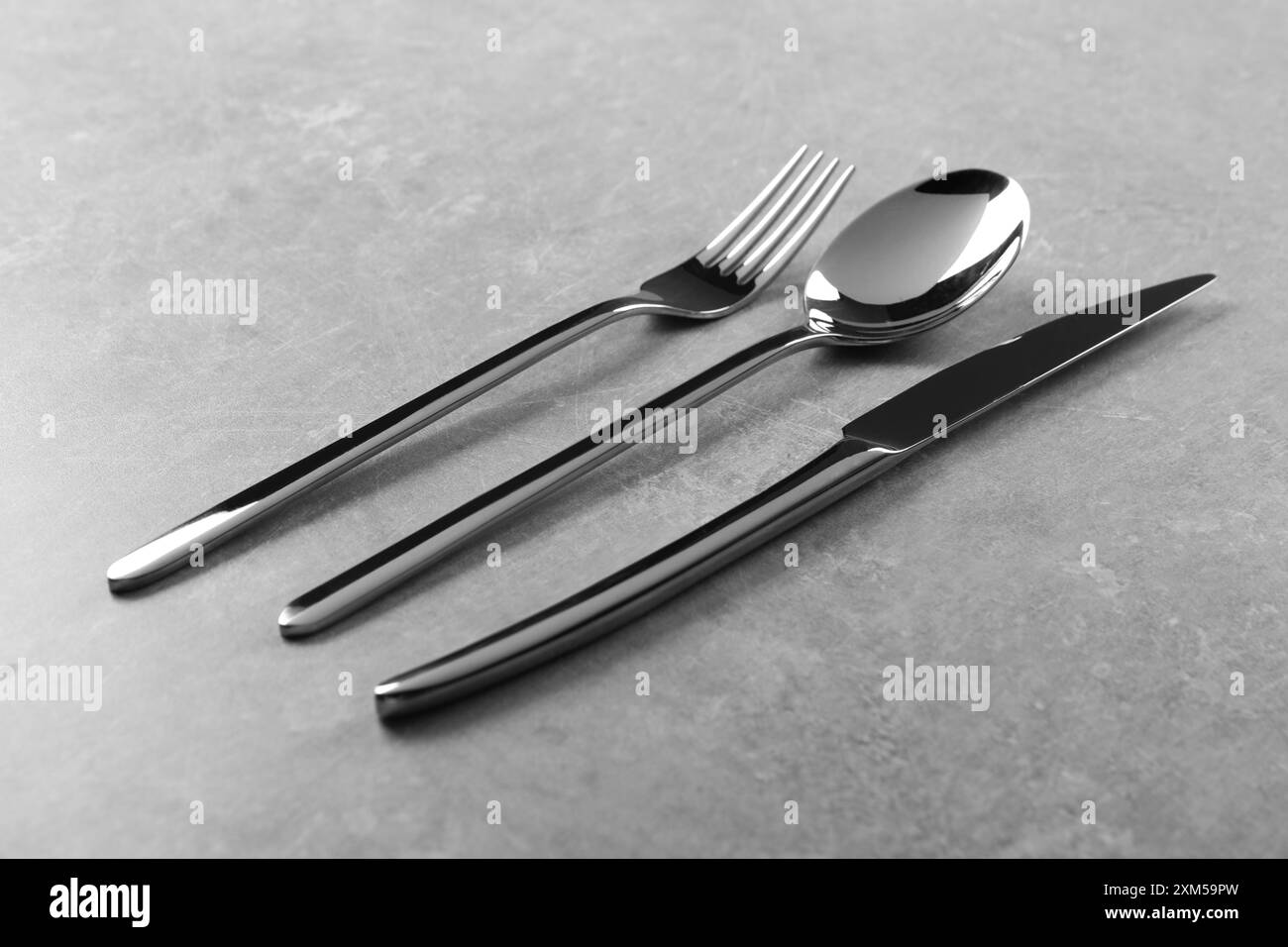 Silver dining set Black and White Stock Photos & Images - Alamy