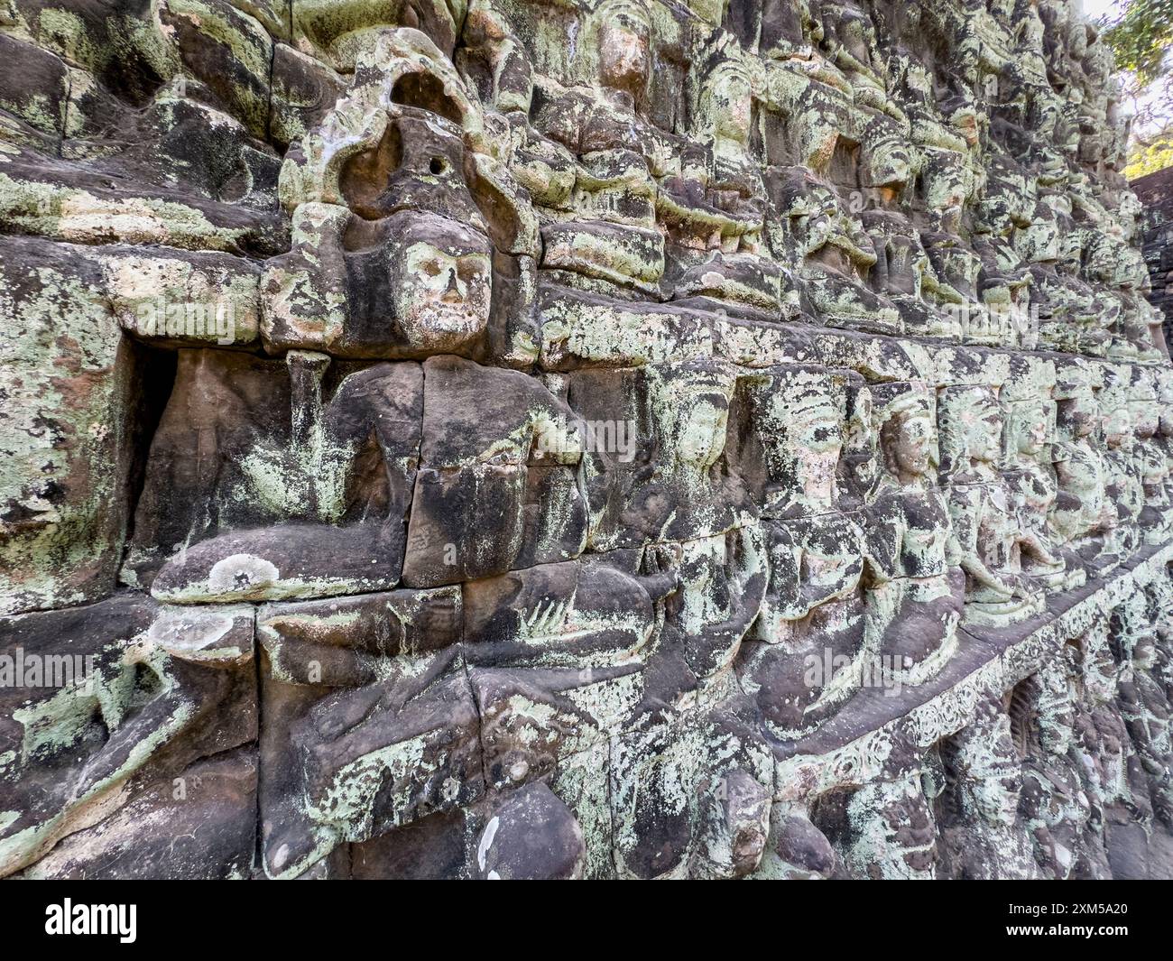 The Terrace of the Leper King, part of the walled city of Angkor Thom ...