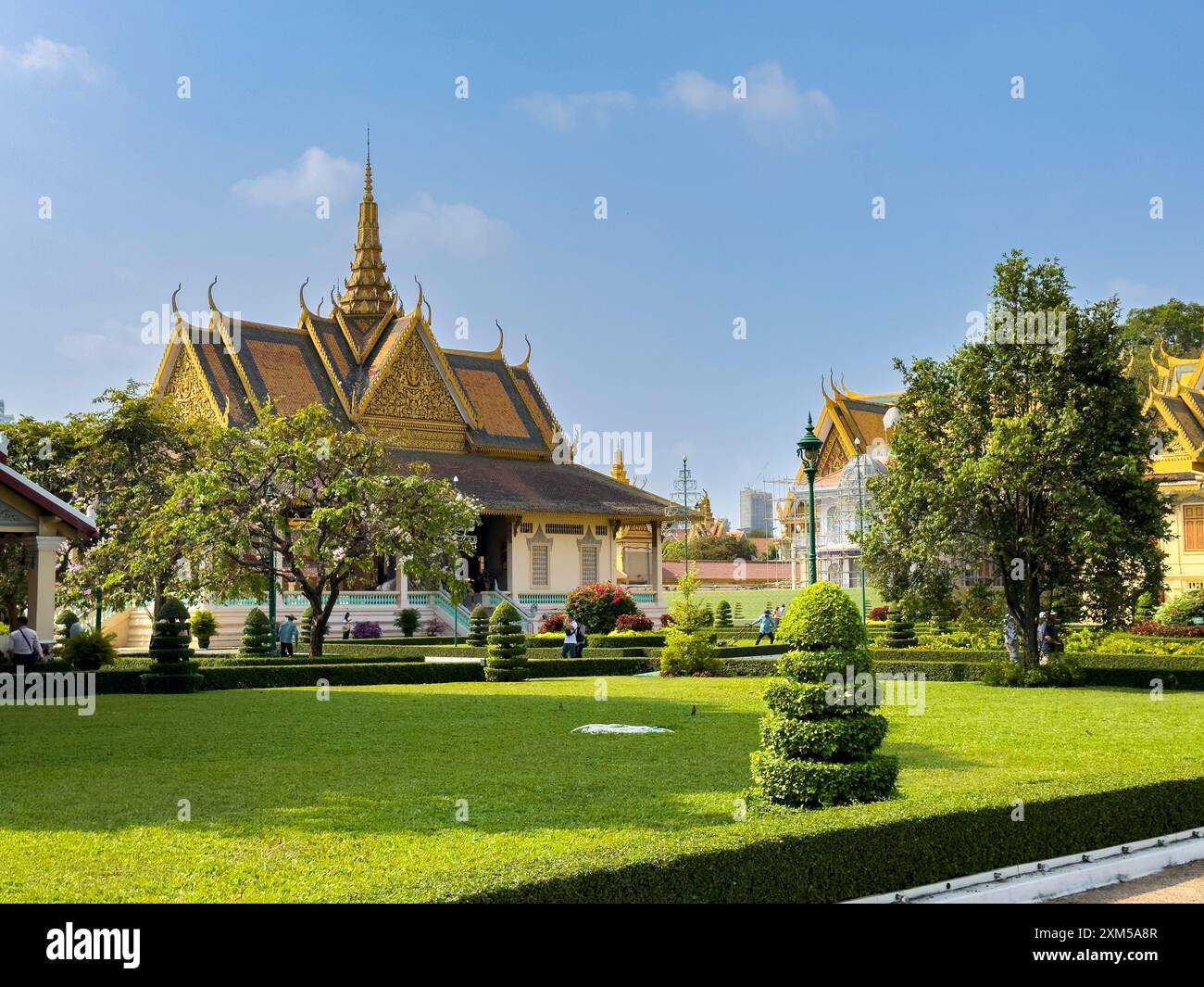 Exterior view of the Royal Palace grounds in Phnom Penh, Cambodia Stock ...