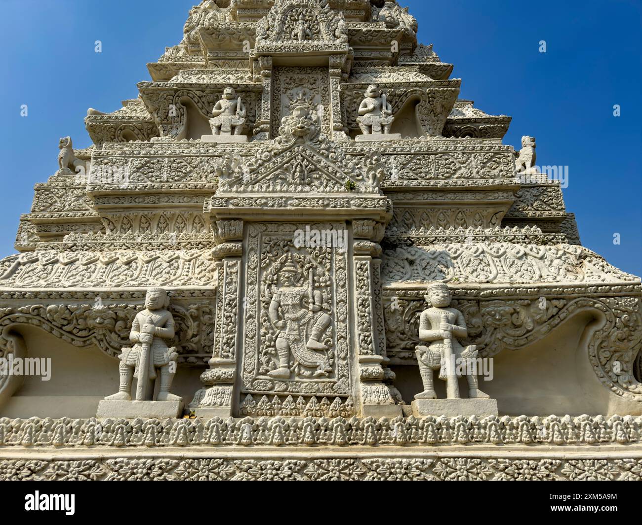 Exterior view of a stupa inside the Royal Palace grounds in Phnom Penh ...