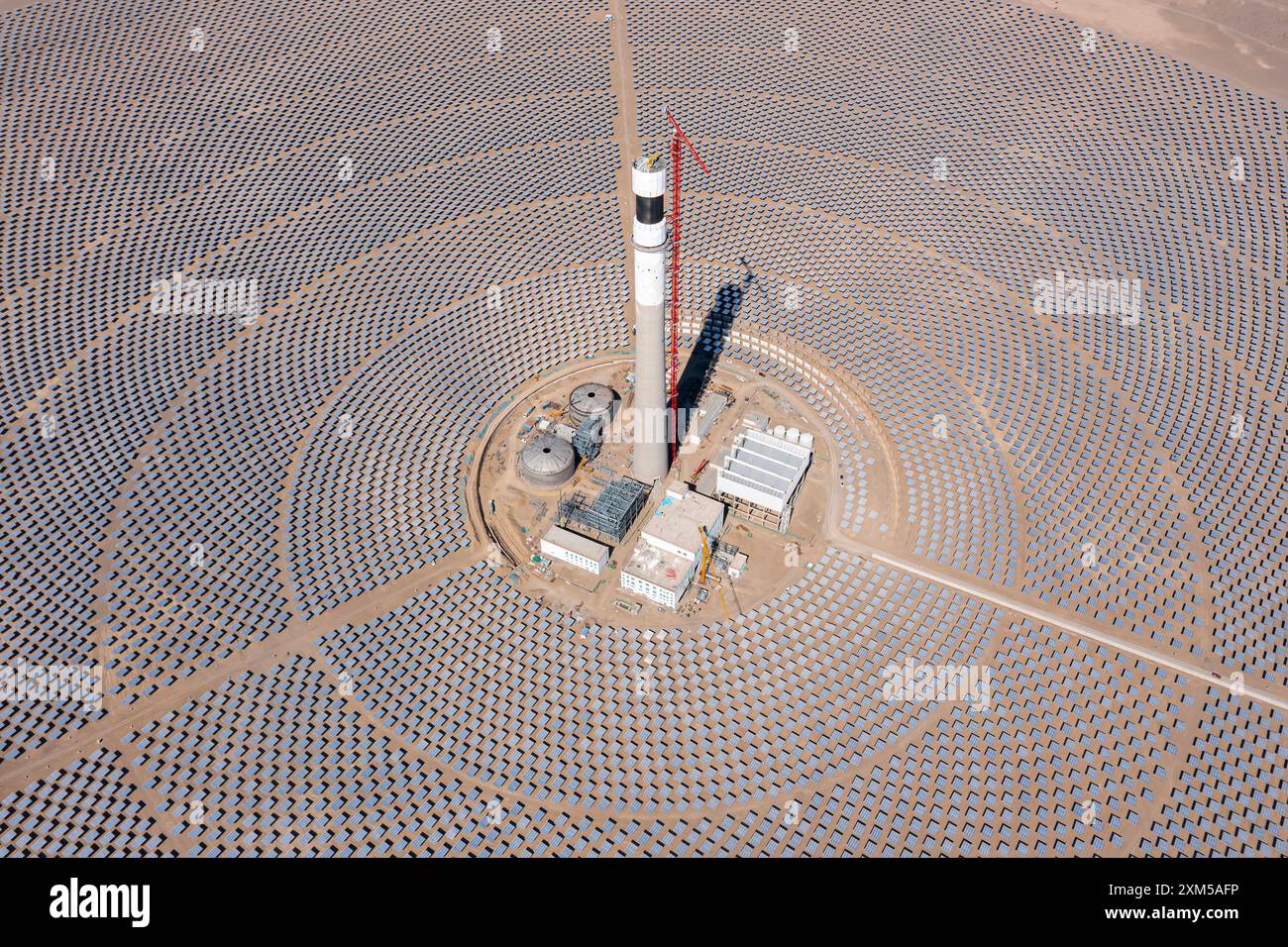 JIUQUAN, CHINA - JUNE 30, 2024 - Aerial photo of a molten salt tower ...