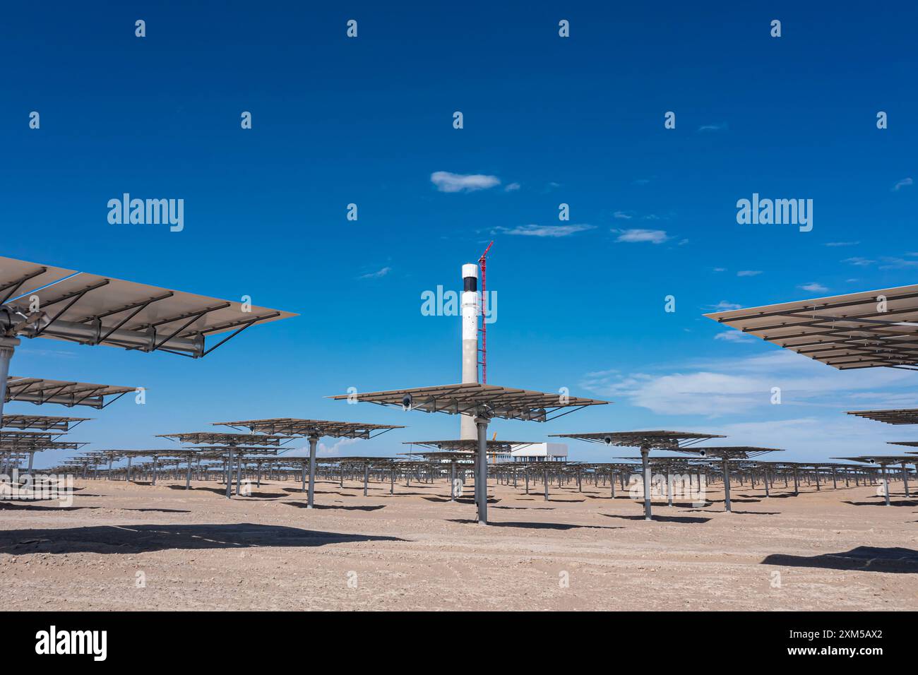 JIUQUAN, CHINA - JUNE 30, 2024 - Aerial photo of a molten salt tower ...