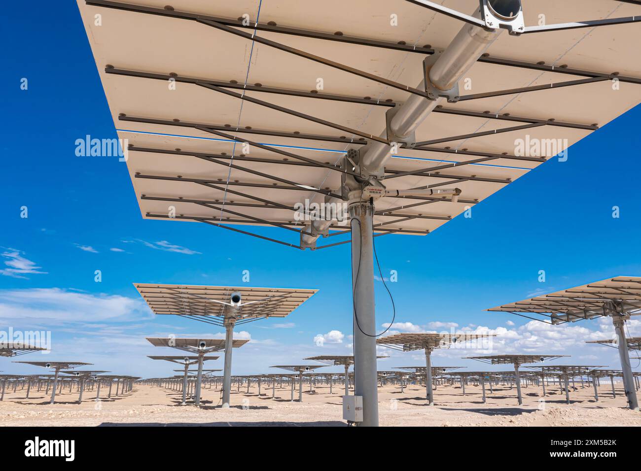 JIUQUAN, CHINA - JUNE 30, 2024 - Aerial photo of a molten salt tower ...