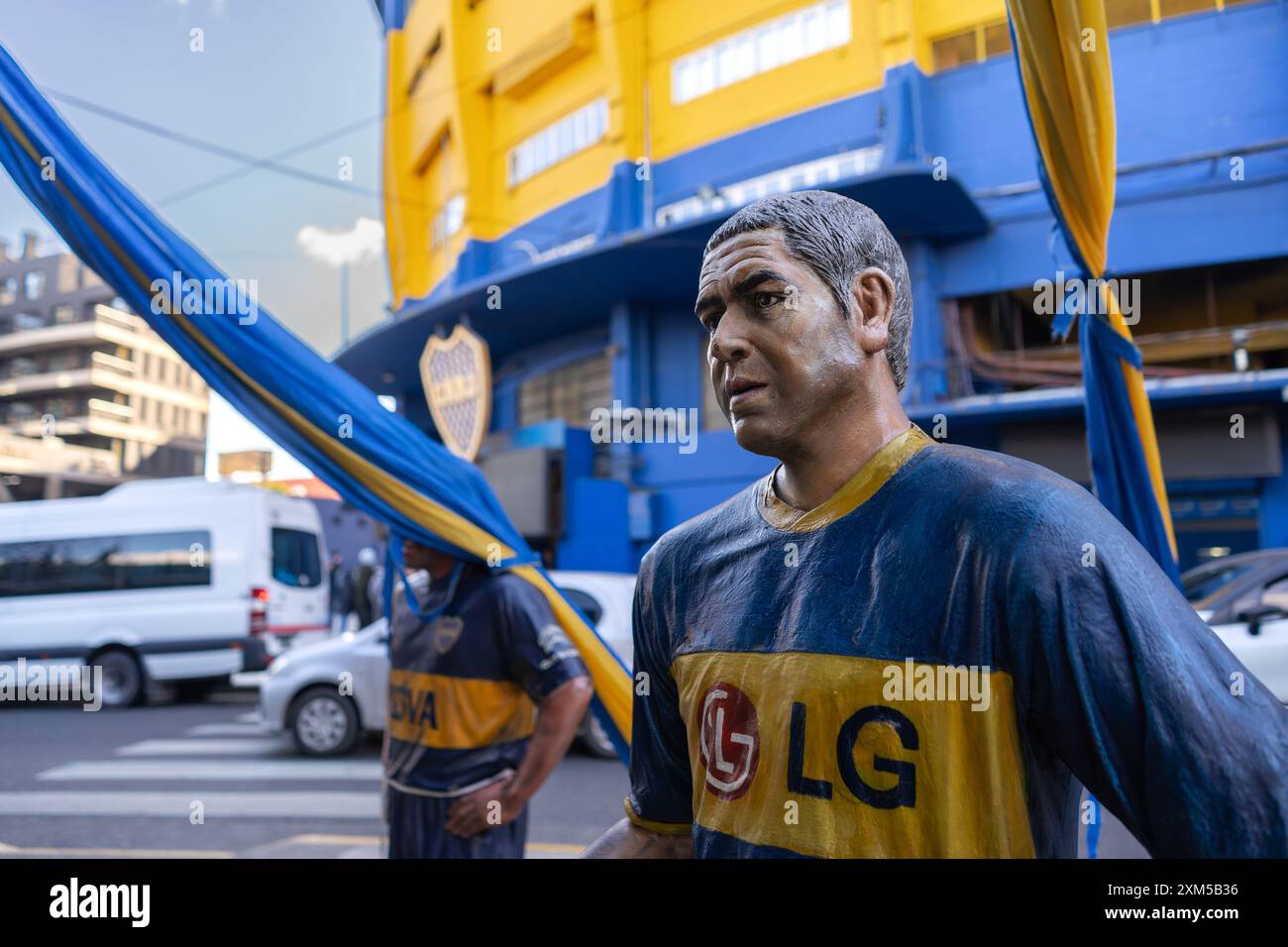 Juan Roman Roquelme statue near La Bombonera Stadium (Estadio Alberto J. Armando), home of Club ...