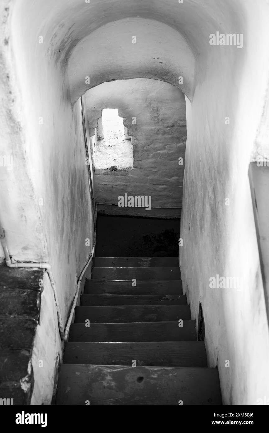 Window in belfry tower Black and White Stock Photos & Images - Alamy