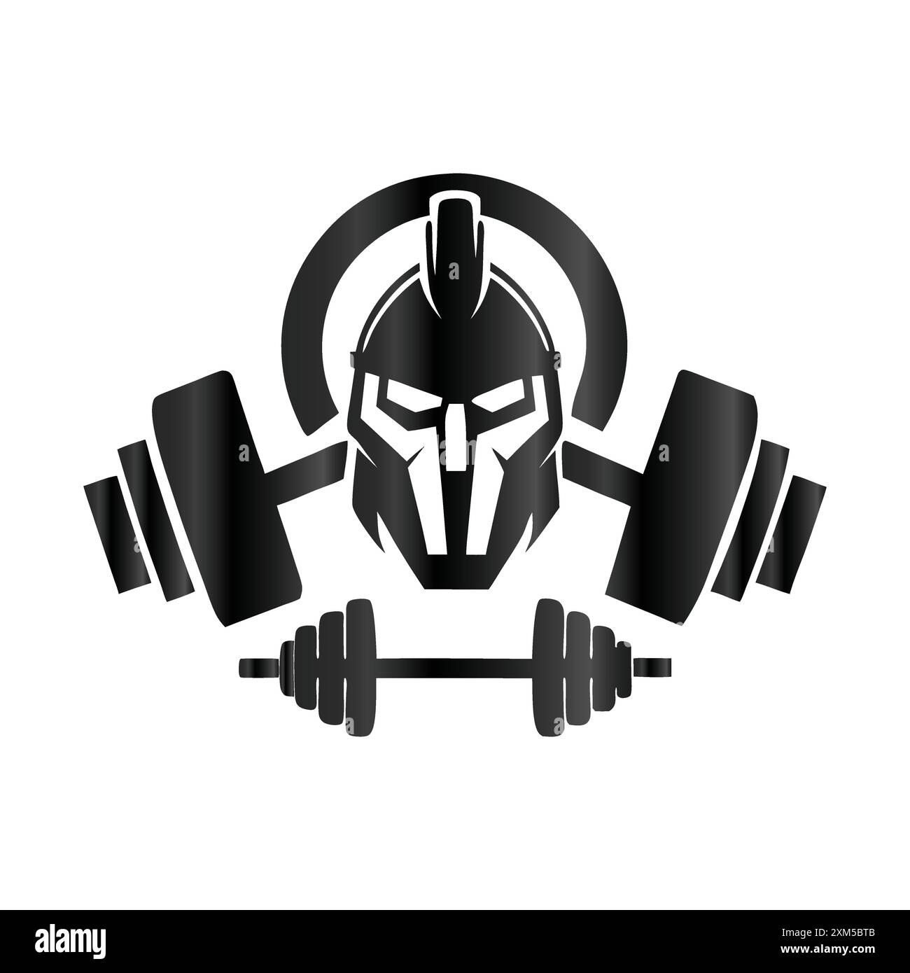 Spartan helmet with dumbbells. Vector illustration on white background ...