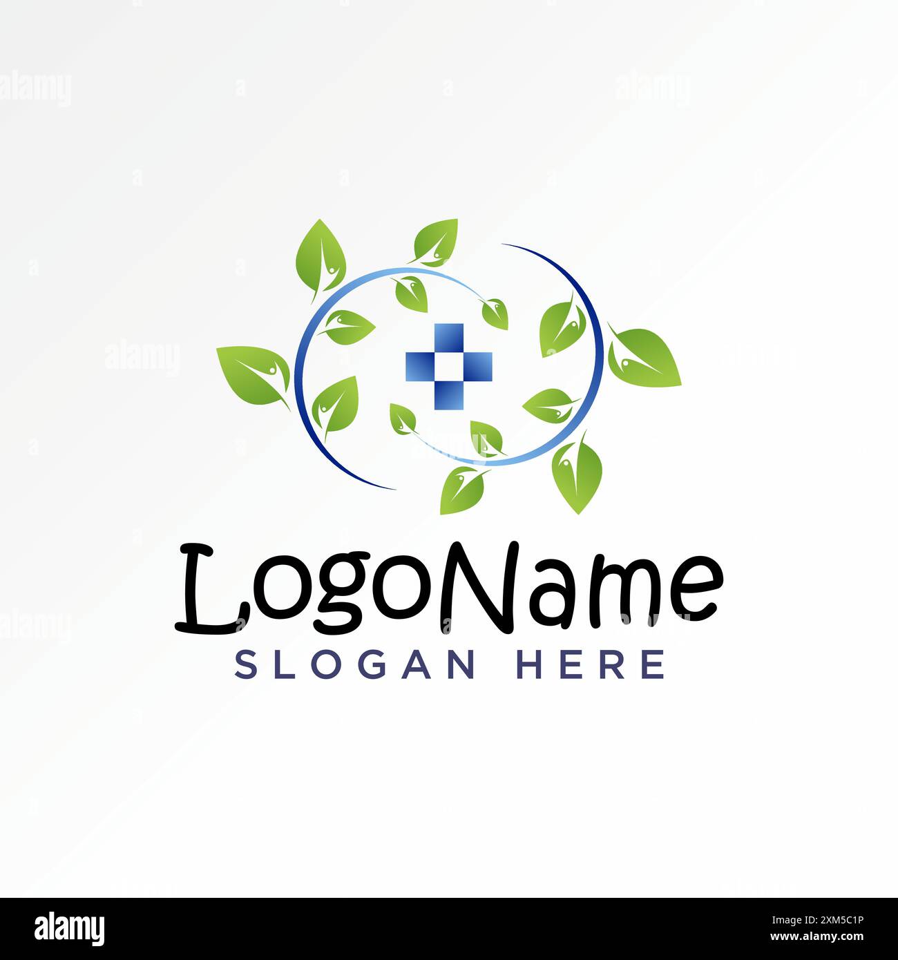 Logo design graphic concept creative abstract premium vector stock unique stalk leaves health ...